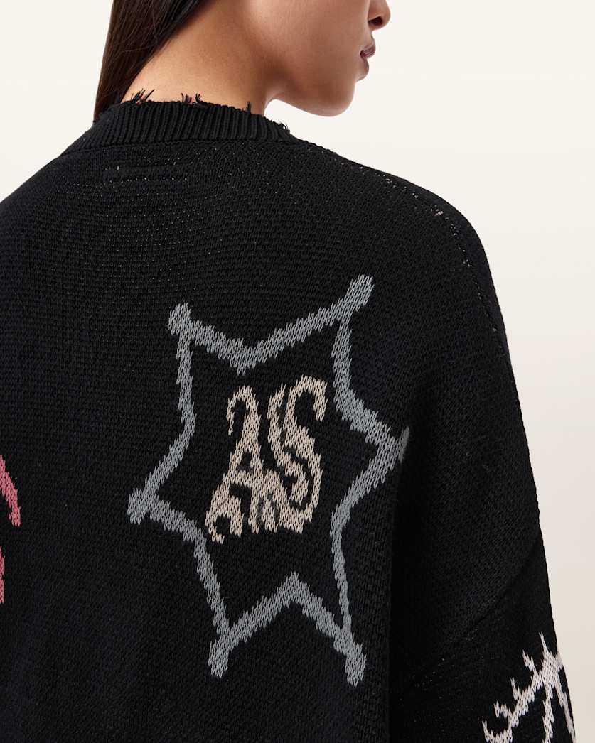 Hester Jacquard Cardigan Black | ALLSAINTS US